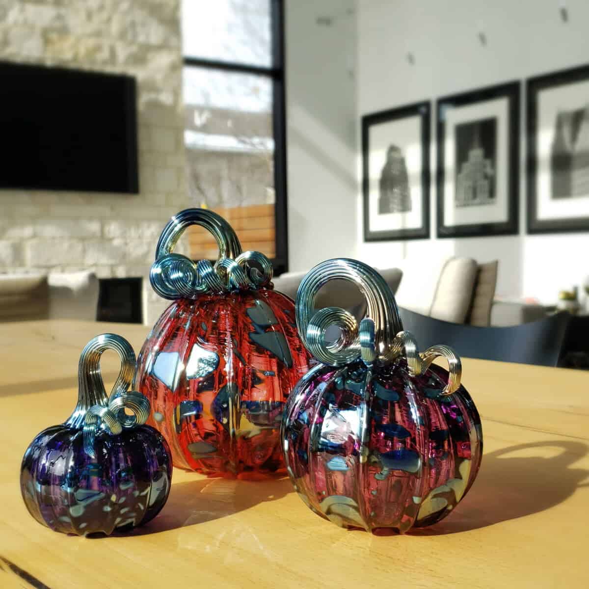 Pumpkin Trio Bundles | Epiphany Studios handblown glass | fall decor